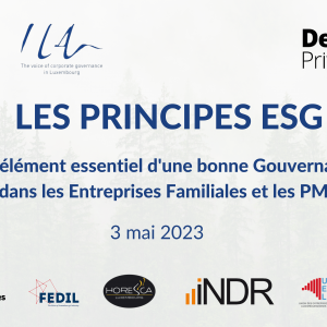 Conférence Les principes ESG un élément essentiel d une bonne